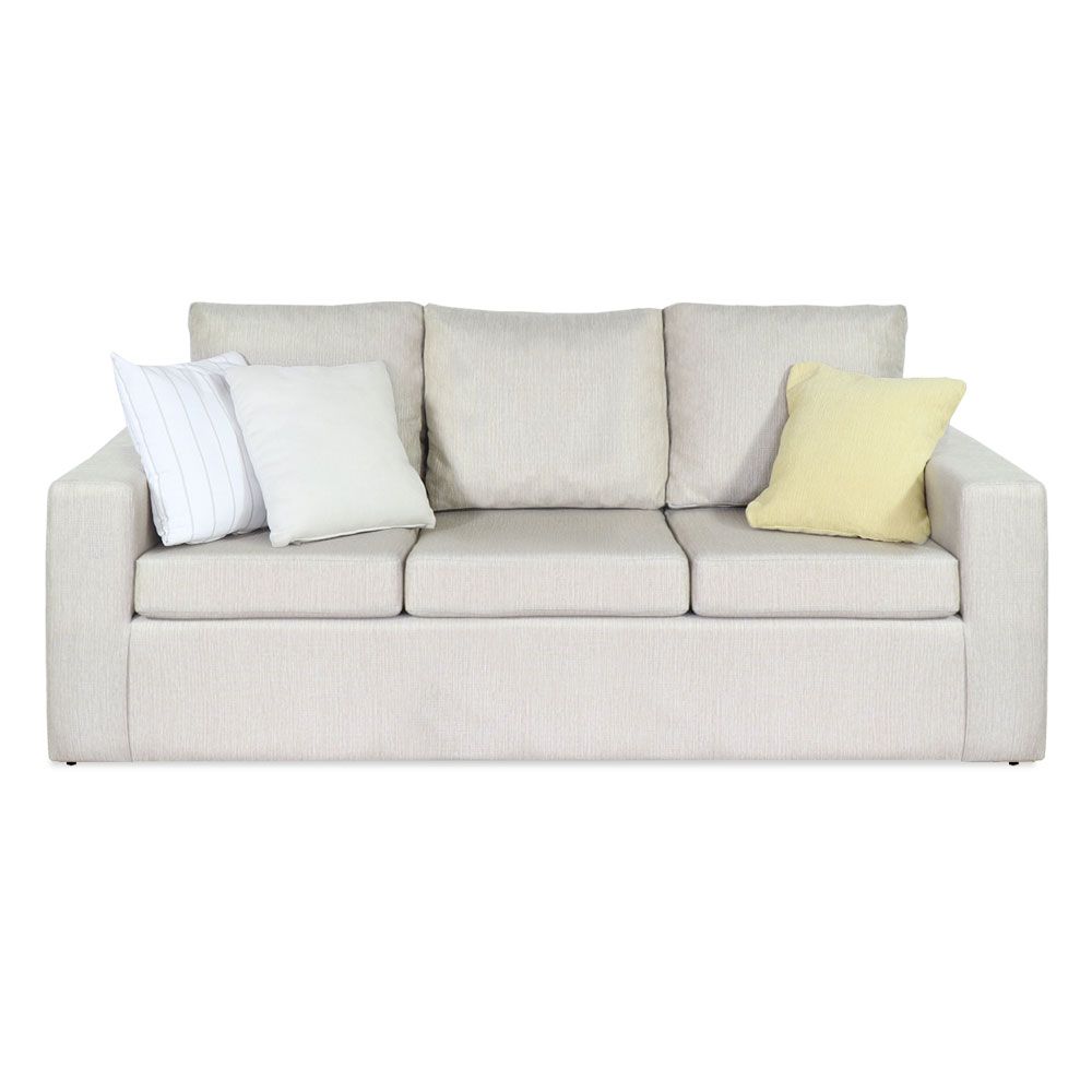 Sillón Cubik Compact 3 Cuerpos de Chenille Jumper Beige Full Confort