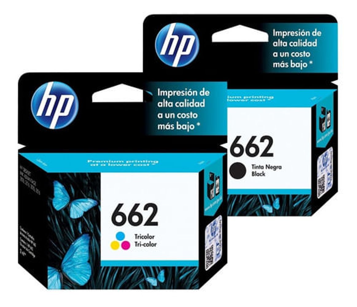 Kit De Cartuchos Hp 662 Advantage Tricolor + Negro Original