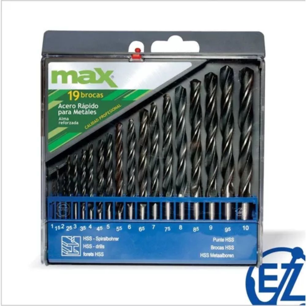 Set Kit Juego Ezeta De 19 Mechas Para Metal Max 1 A 10 Mm