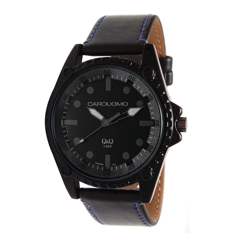 Reloj Hombre Caro Uomo malla eco cuero negro CU04 ALBK