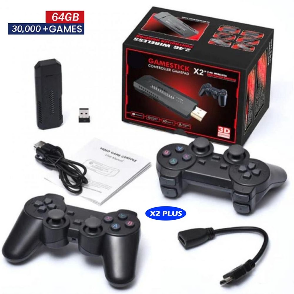 Consola Game Stick 4K Modelo X2 Original con 2 Joysticks Inalámbricos ...