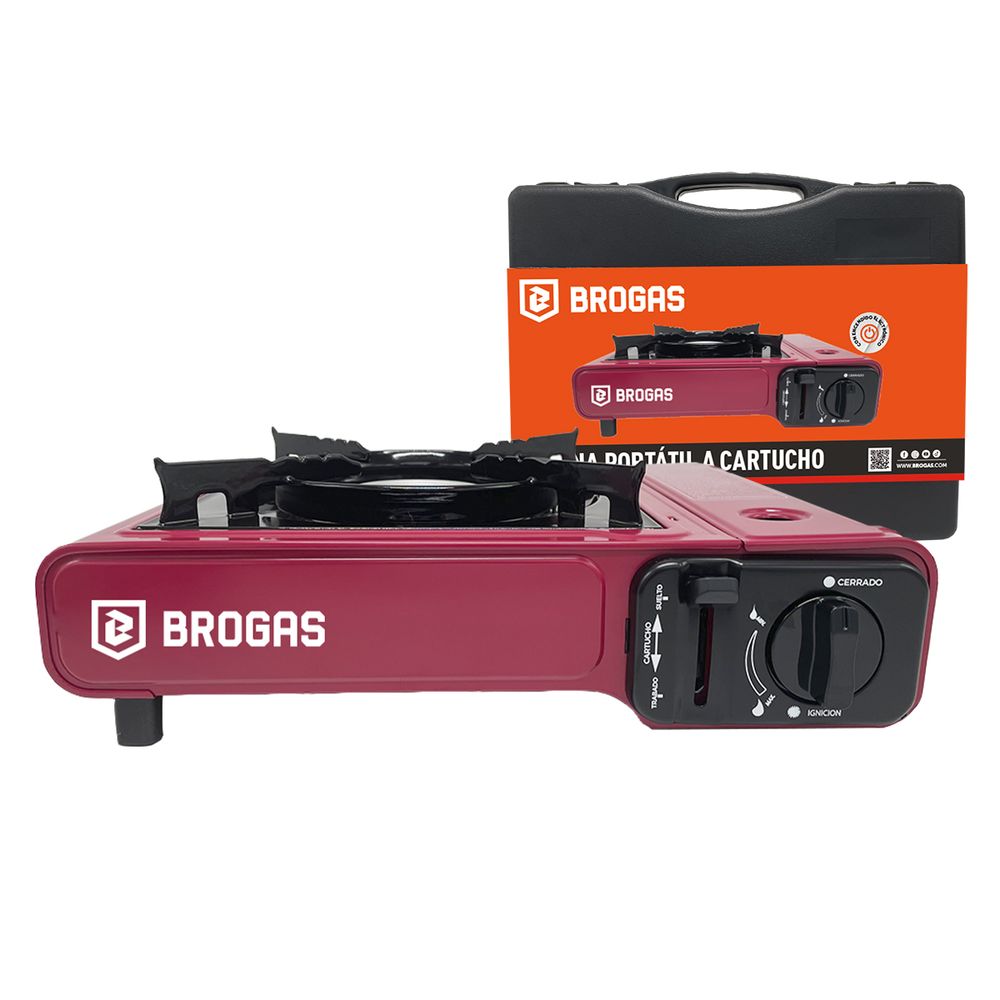 Anafe Camping Brogas Encendido Electrico Portatil Con Valija