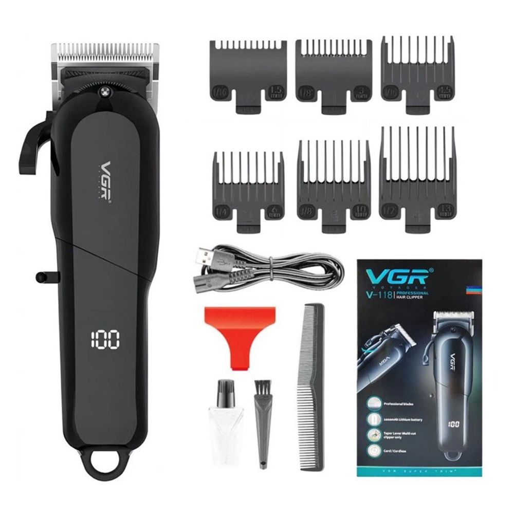 Cortadora de Pelo Profesional Inalámbrica VGR V-118 Usb Led