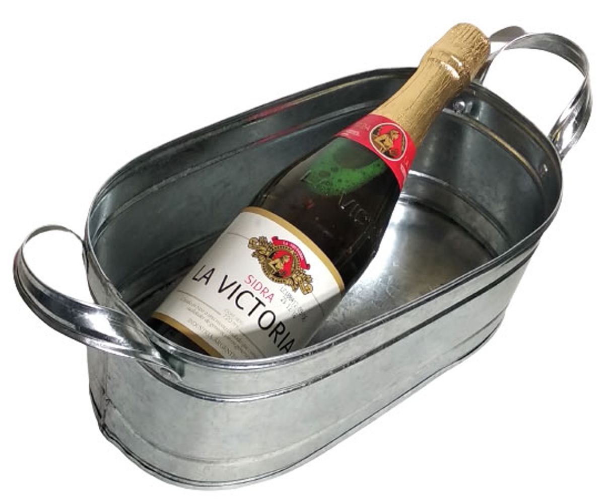 Balde Frapera Hielera En Zinc - 31 Cm x 15 Cm x 13 cm - 7 Litros