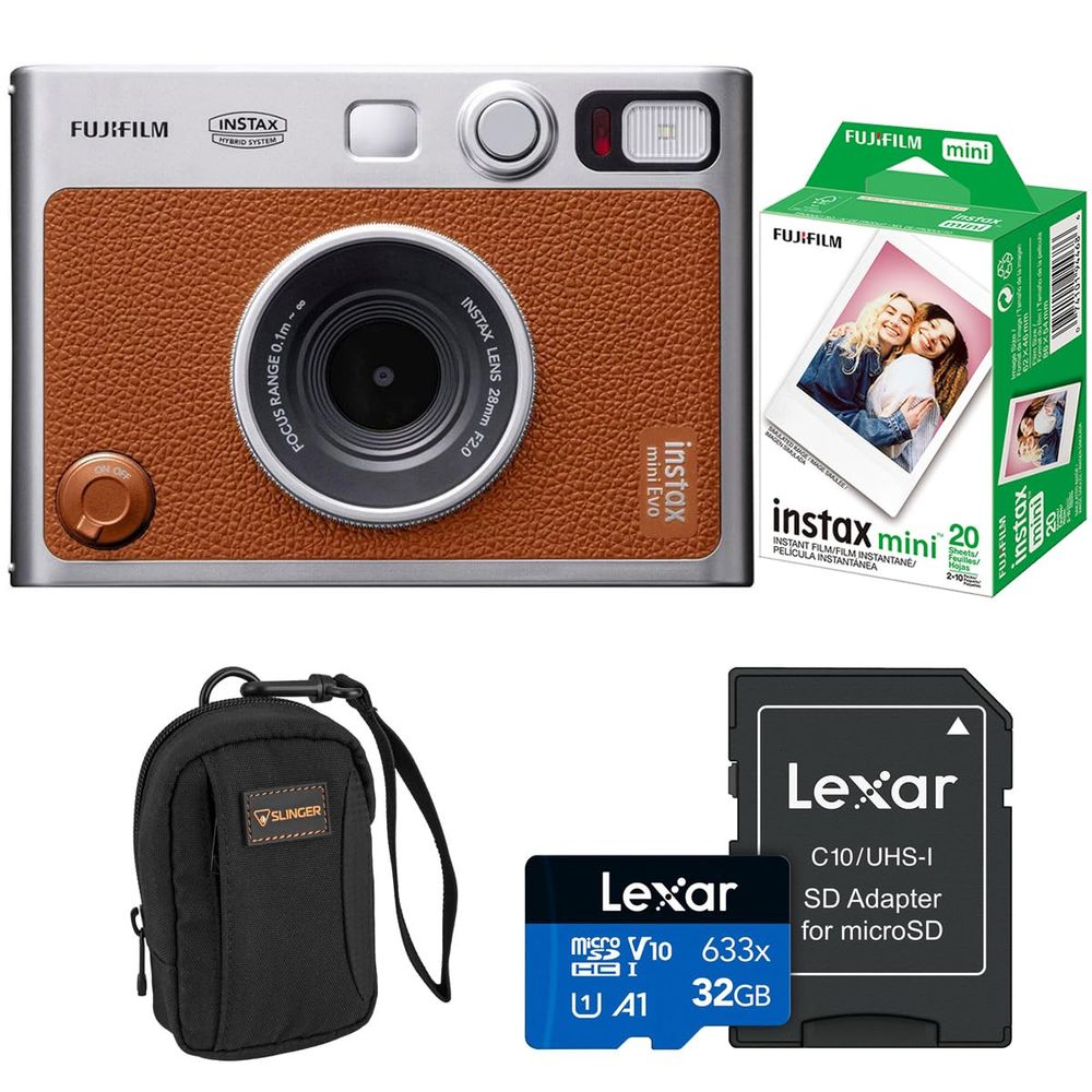 Cámara De Película Instantánea Fujifilm Instax Mini Evo + Kit Brown