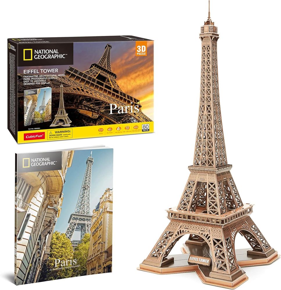 Cubic Fun Rompecabeza 3D National Geographic Torre Eiffel Paris 80 Piezas