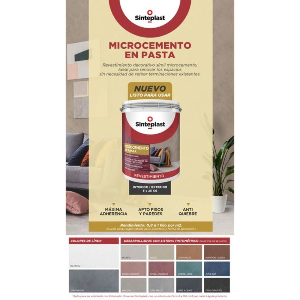 Revestimiento Recuplast Microcemento en Pasta Sinteplast