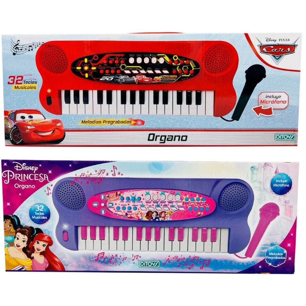 Organo Musical De Personajes Disney Con Micrófono Ditoys Cars