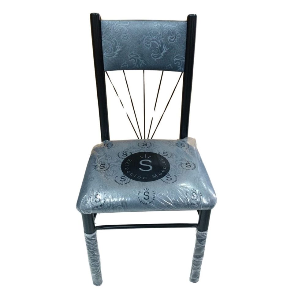 Silla Grecia Caño Negro ecocuero labrado set x 2