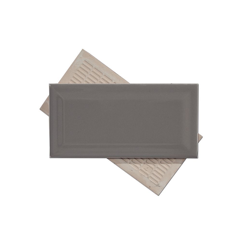 Azulejo Cerámico Biselado Gris Brillante 10x20 M2