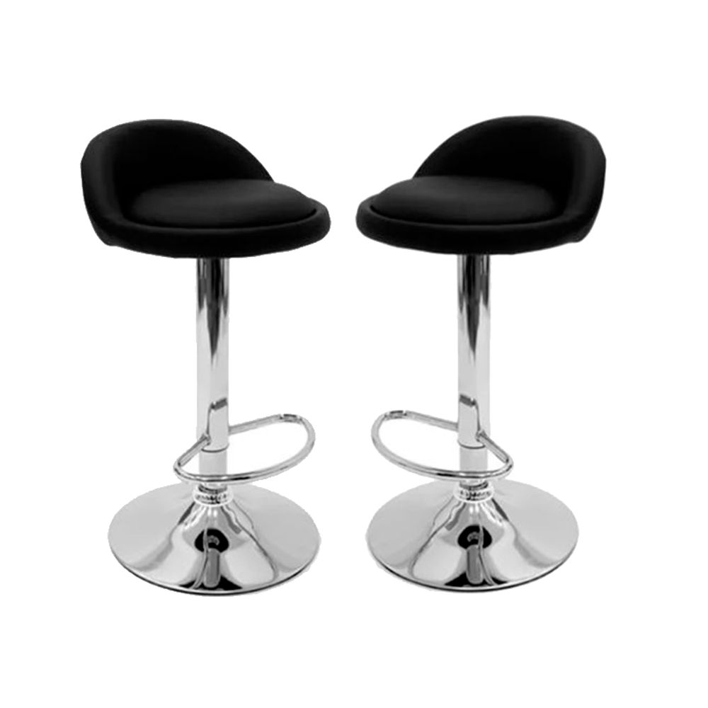 Pack X2 Asiento Desayunador Ecocuero Respaldo Bajo Banqueta