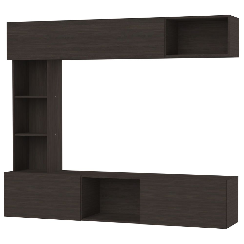 Rack para TV con Estantes y Alacena | Melamina 15 mm | Color Wengue