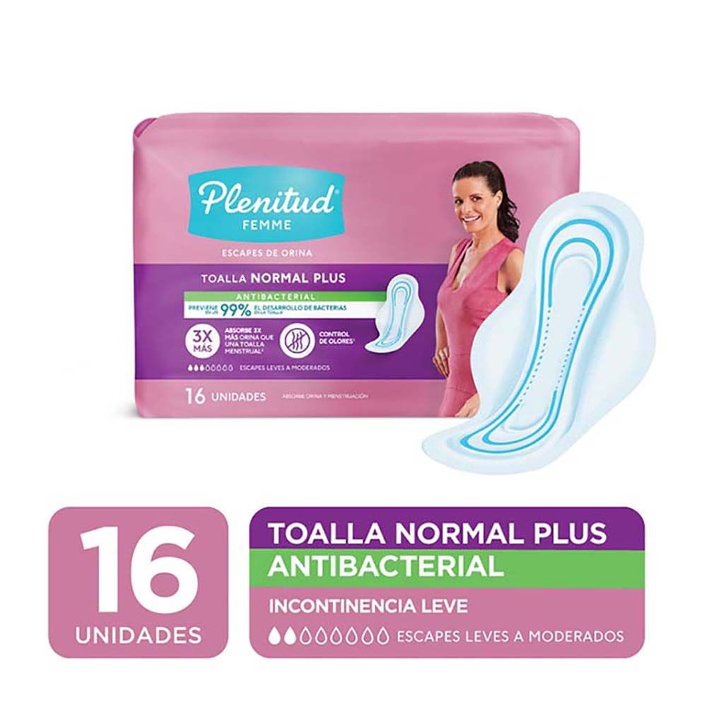 Toalla para Incontinencia Plenitud Femme Normal Plus 16u