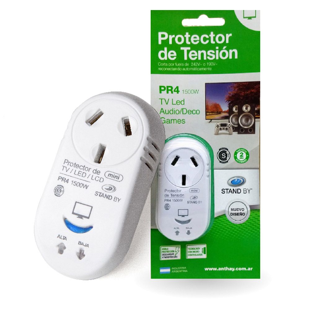 Protector de Tensión Stand By PR4 1500 Watts para TV