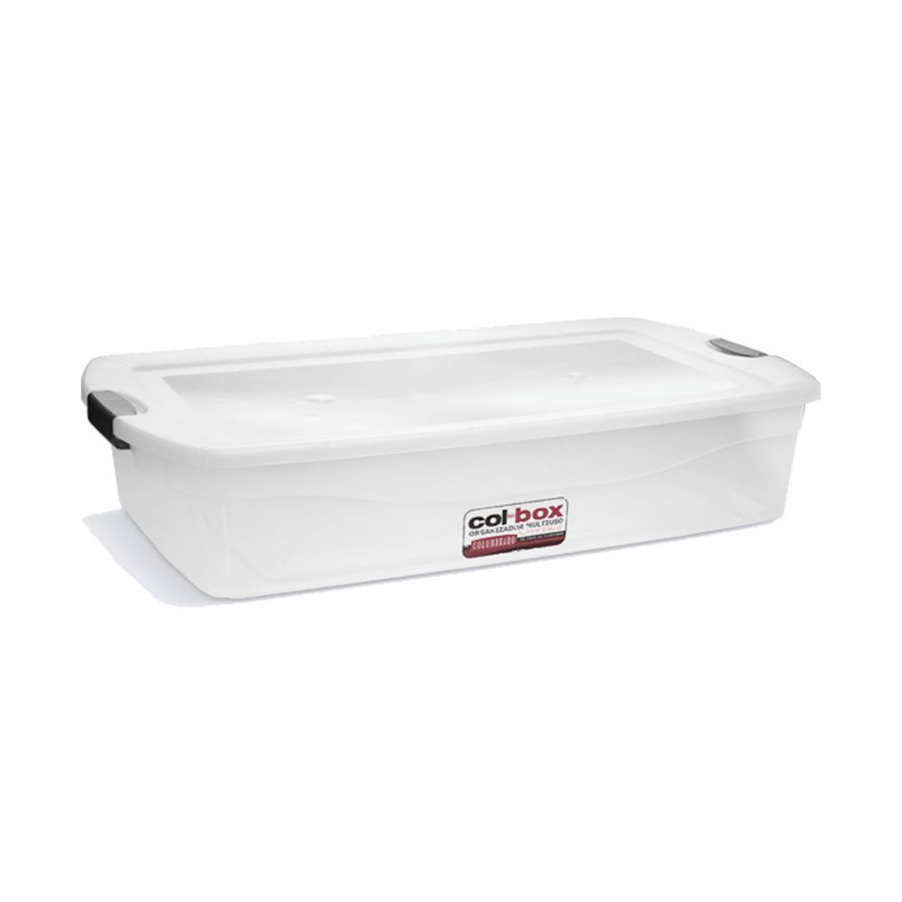 Caja Plástica Bajo Cama Mega Col Box 25 Lts Transparente Colombraro