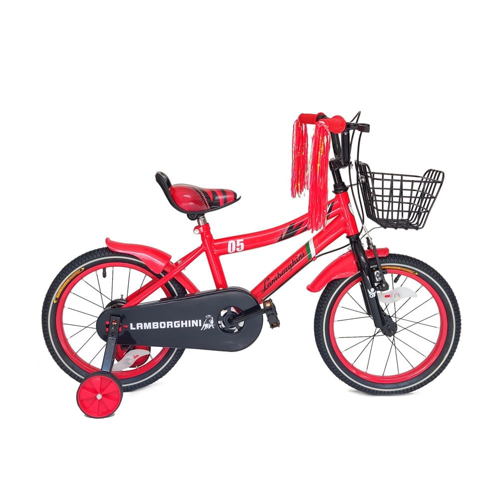 Bicicleta Infantil de Paseo Lamborghini Rodado 16 Rojo