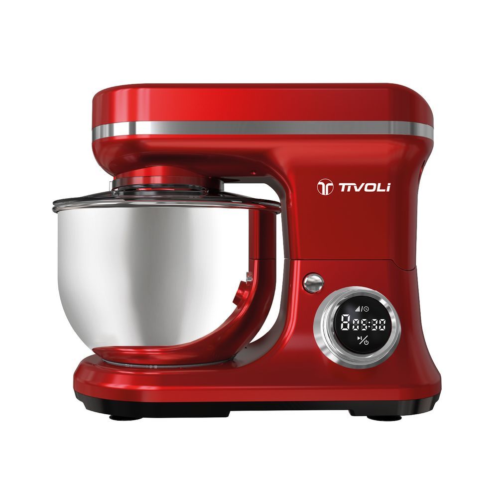 Batidora De Pie Planetaria Digital 3 En 1 Tivoli 5,2L Roja