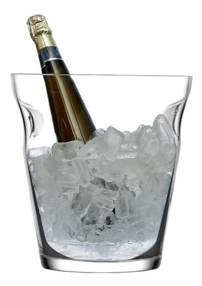 Frappera Champagnera Balde Hielera De Cristal Vidrio Nude