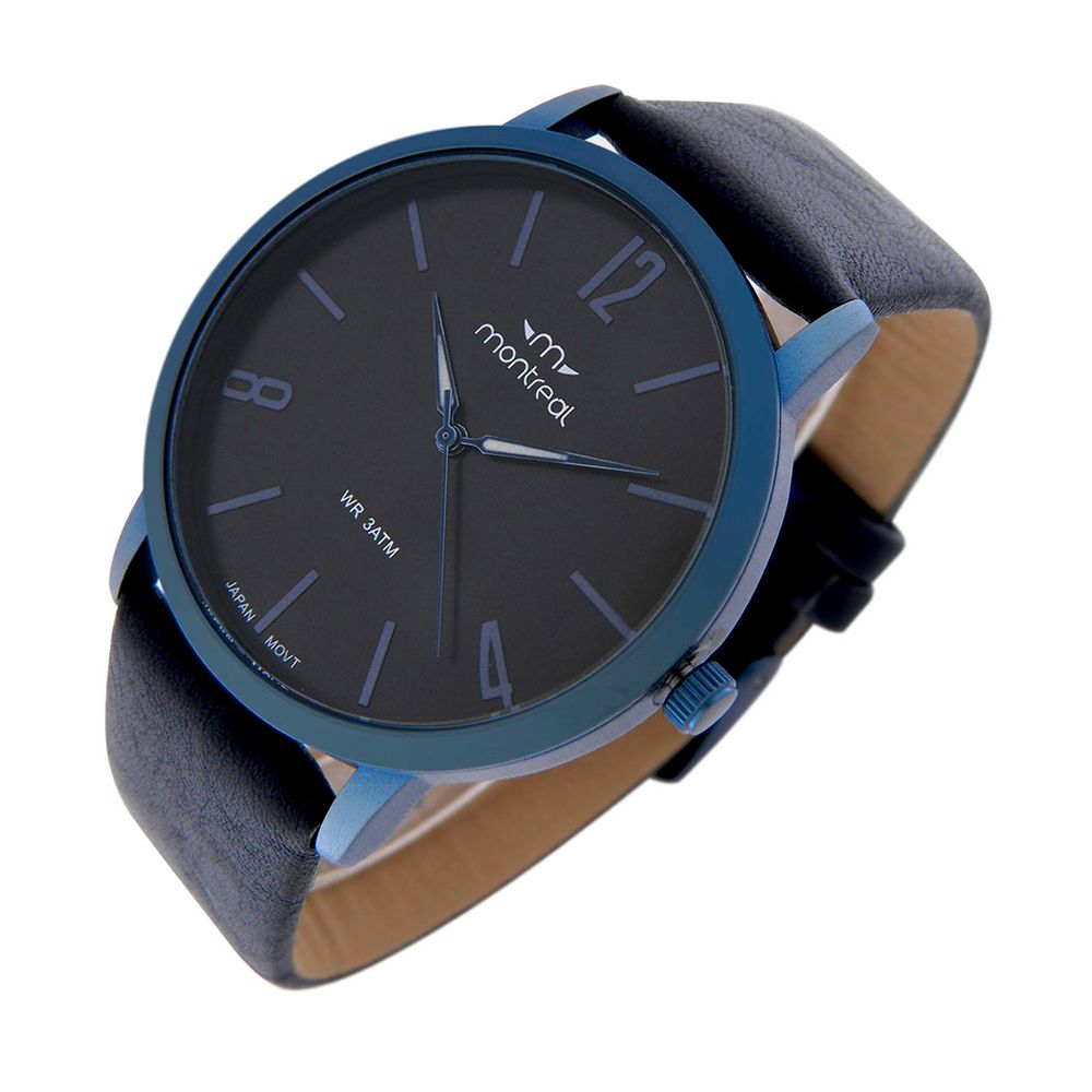 Reloj azul Montreal cuero