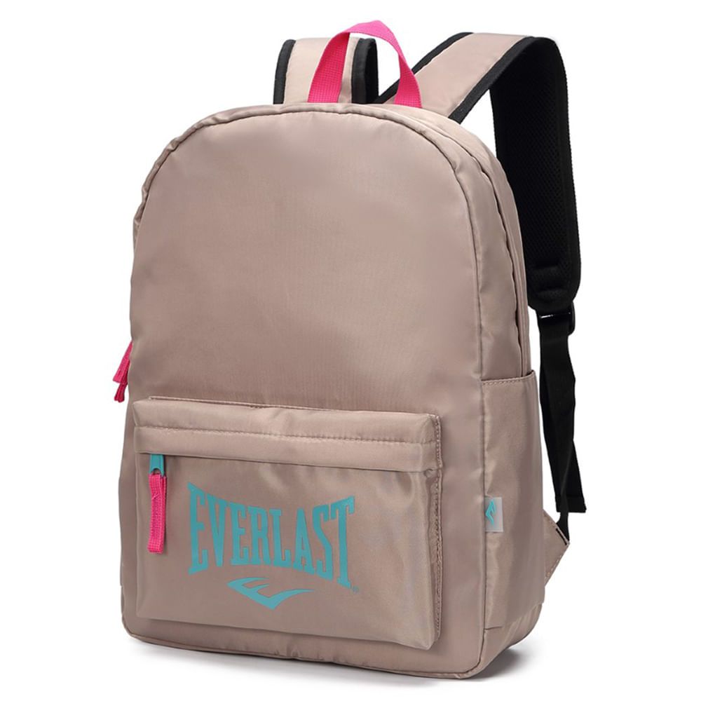 Mochila Everlast Letras a Color Cómoda Úso Diario Microfibra