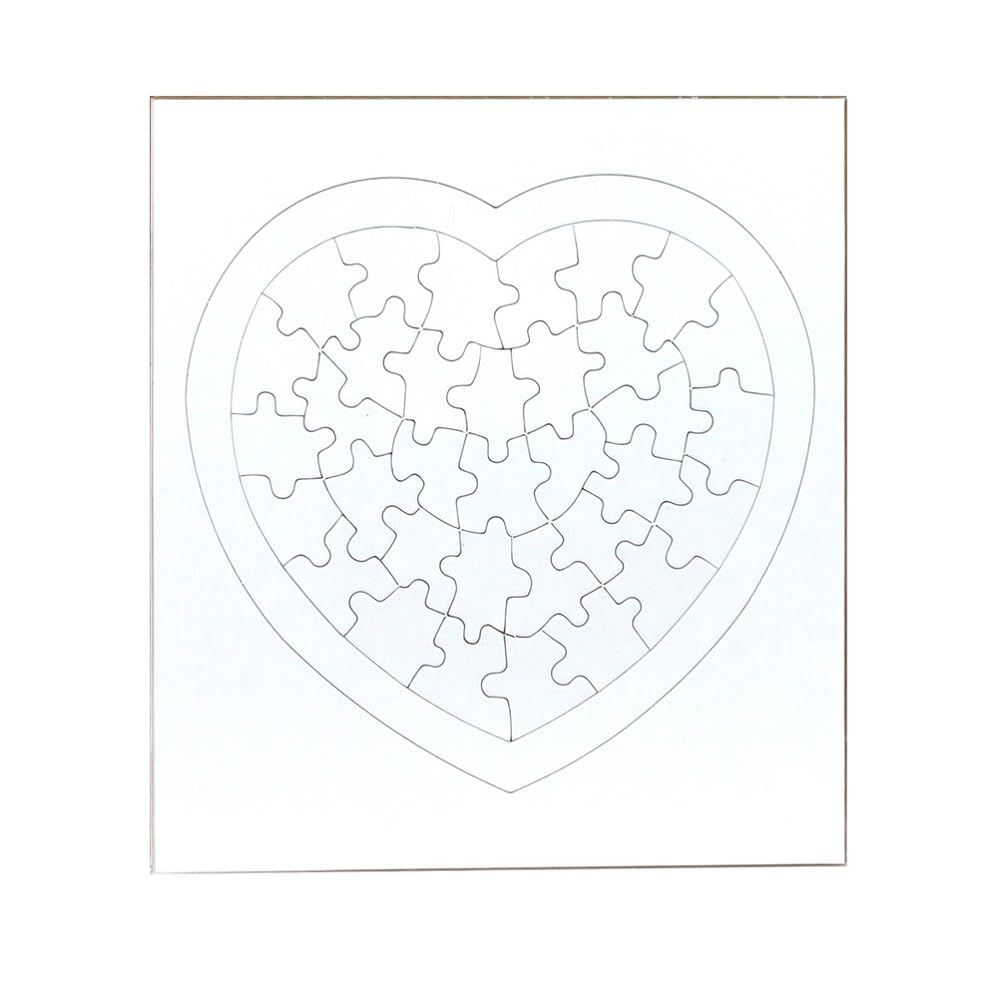 Blank Puzzles Hygloss con forma de corazón, 8,5 x 9,5 cm, 8 rompecabezas