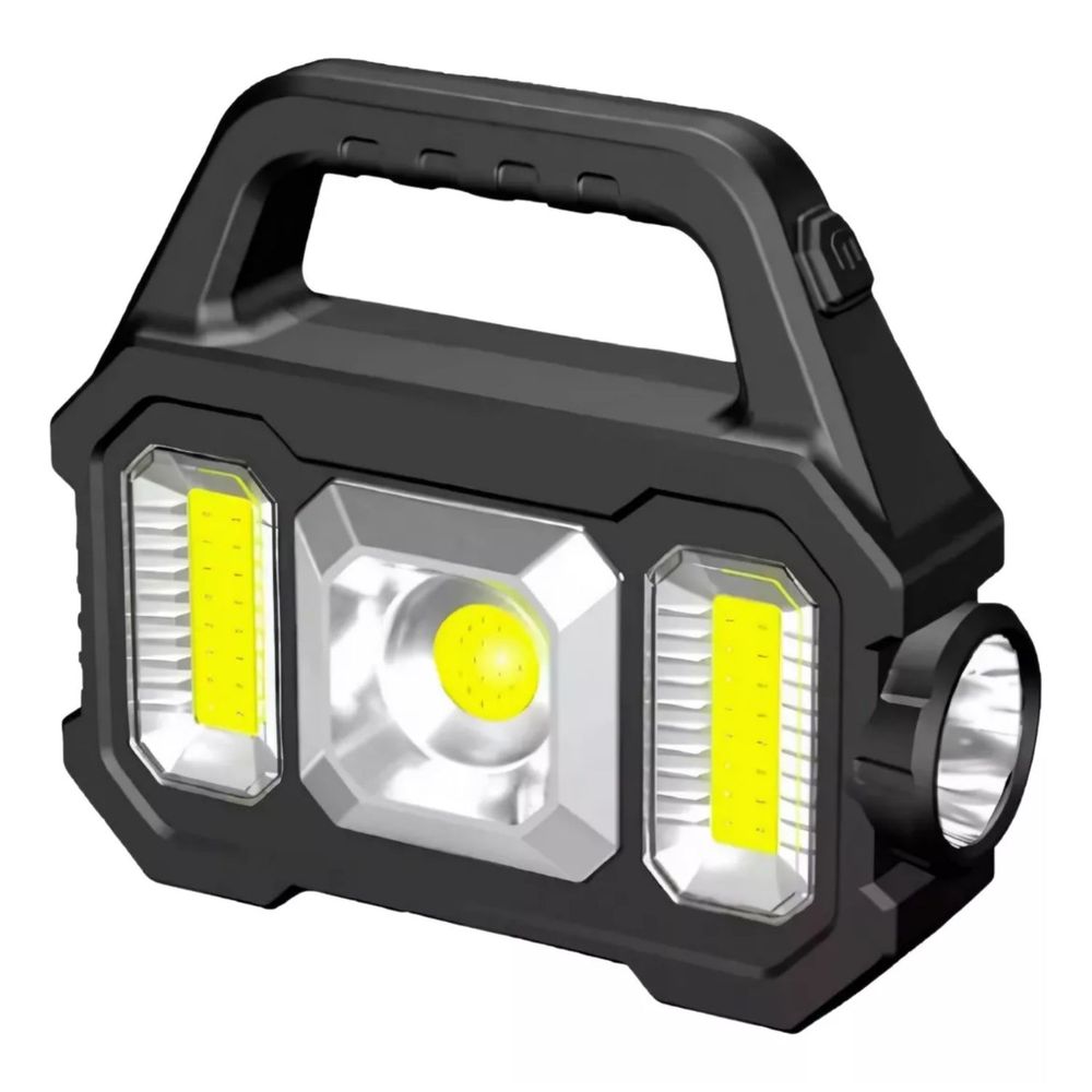 Linterna Multifunción Con Panel Solar Dinax Negro/Plata YD-2205B