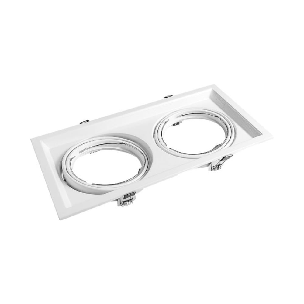 Embutido Rectangular Ar111 Cardan 2 Luces 185X332 Blanco