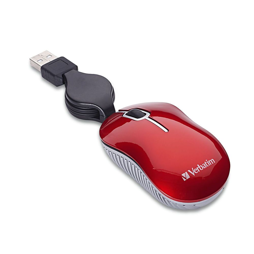 Mouse Verbatim Mini Travel Optical Mouse Rojo