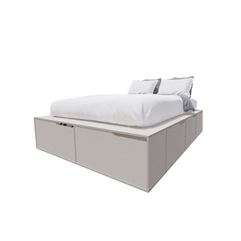 Cama Box EMC King con 3 Cajones y 1 zapatero Seda Giorno