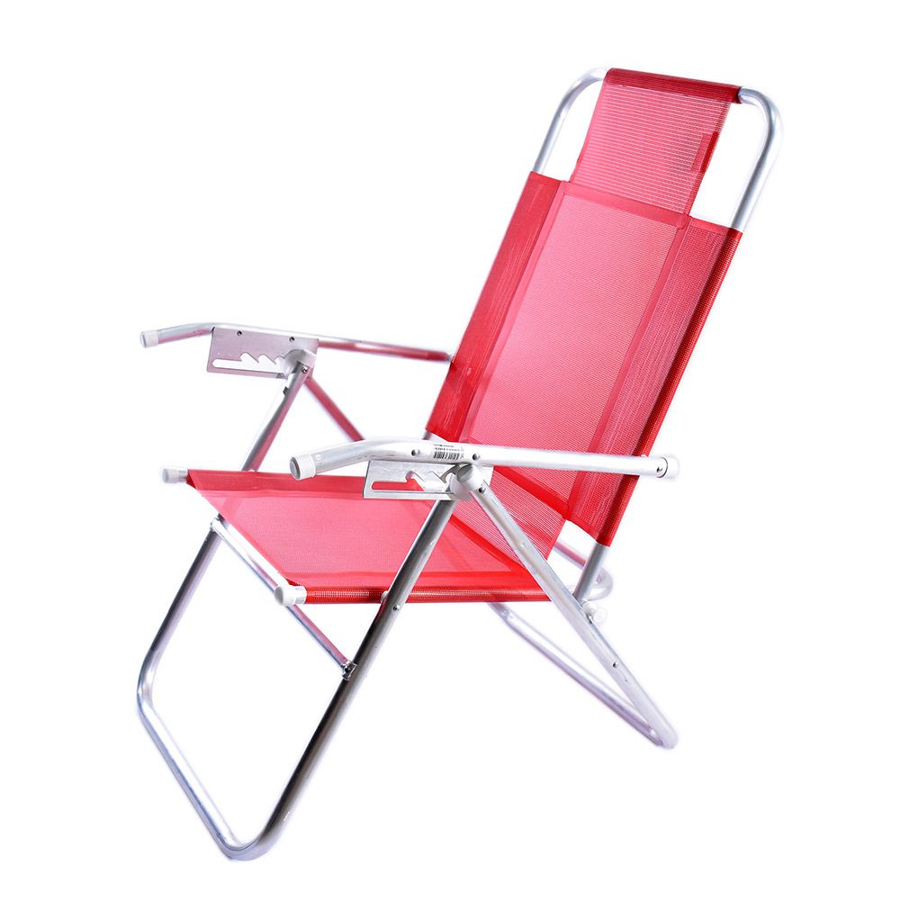 Reposera de 5 Posiciones Tubogar Zaca Alto Aluminio Roja