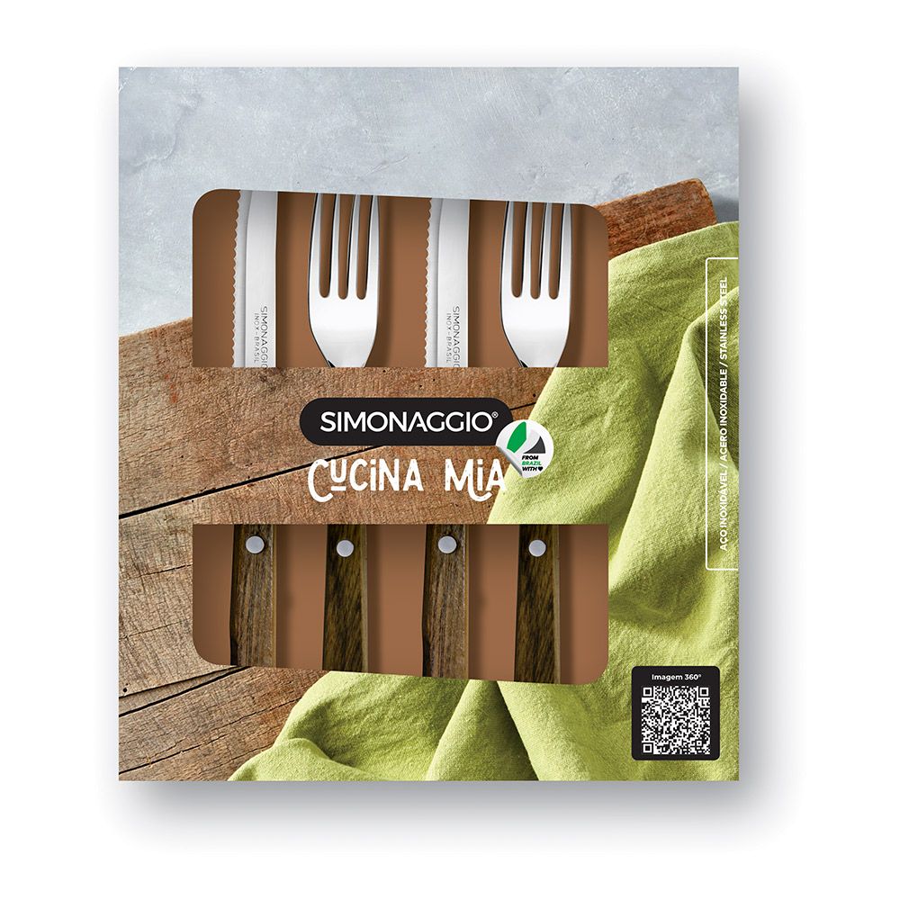 Juego de Cubiertos Simonaggio Madera 12 Piezas