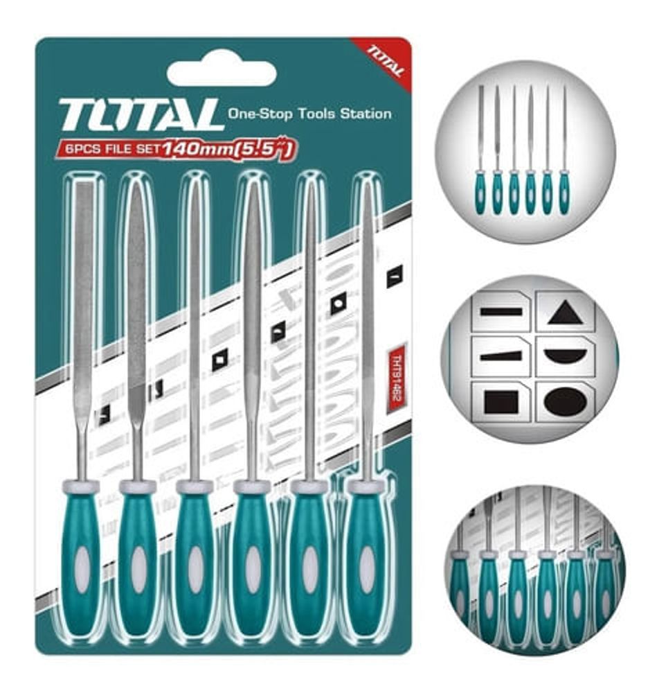Set Kit Juego De Limas Cortas Tht91462 Total 6 Piezas 140 Mm Tht91462