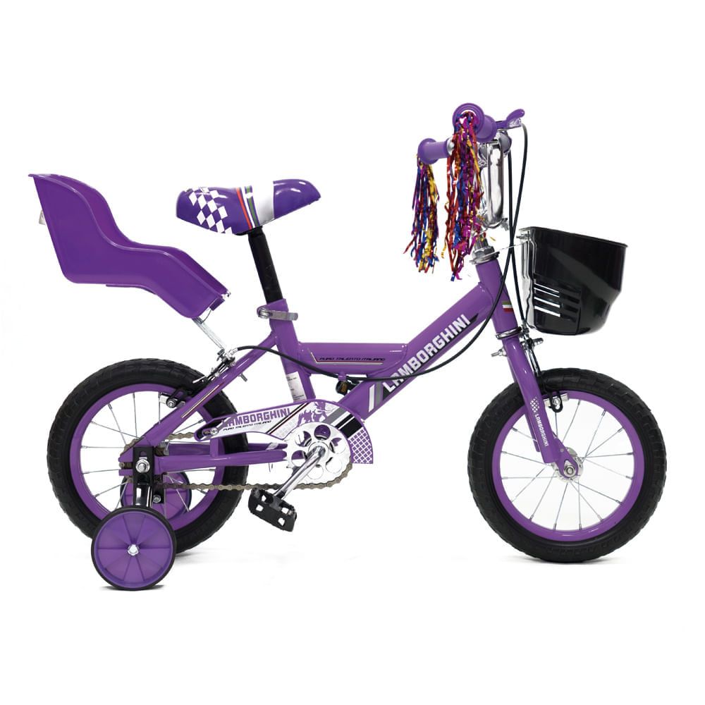Bicicleta Infantil Lamborghini Rodado 12 Violeta