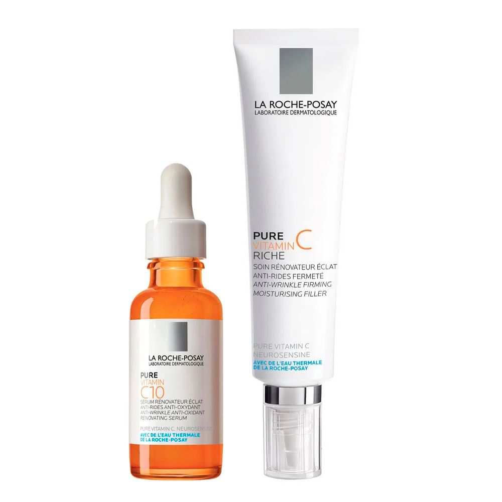 Combo La Roche Posay Antiedad Pure Active C10 + Hyalu C Ps