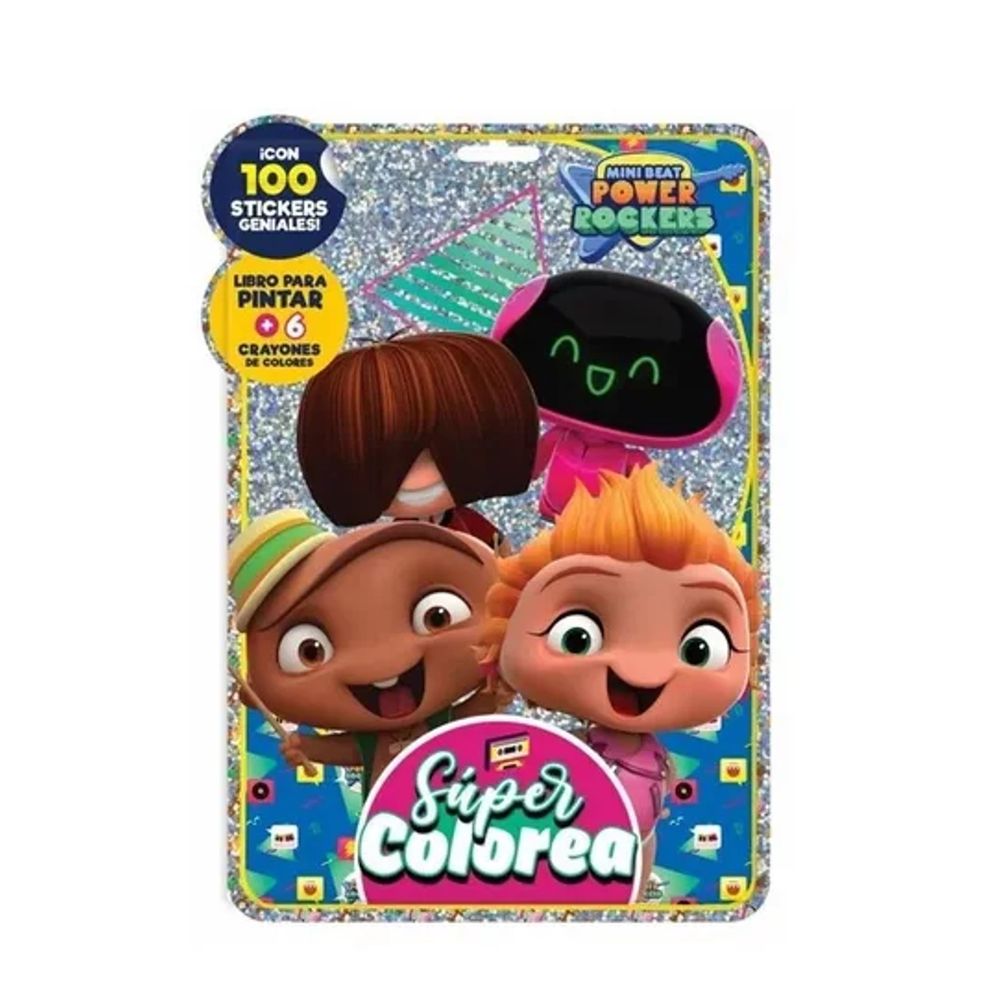 Libro Para Pintar Super Colorea Mini Beat Power Rockers