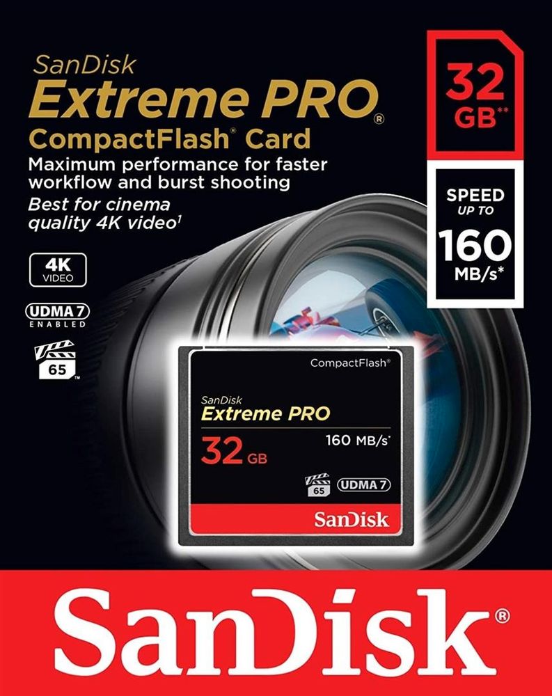 Memoria Compactflash Sandisk Udma 7 - 32gb Extreme Pro 160mb/s