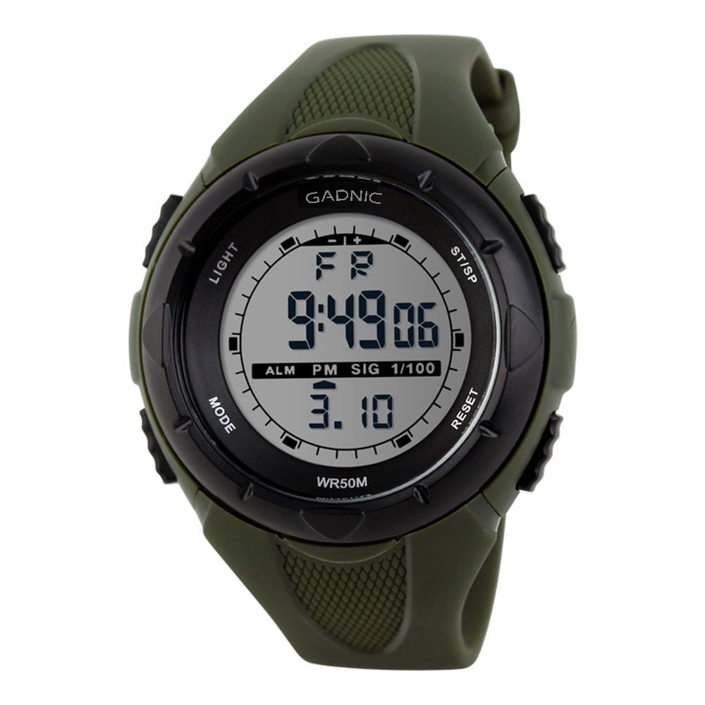 Reloj Digital Sumergible Verde Gadnic S600 Deportivo