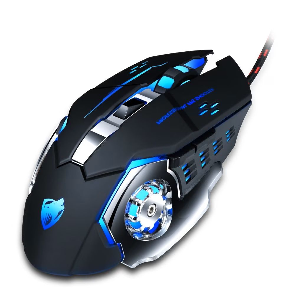 MOUSE GAMER MECANICO METAL Thunder Wolf V6