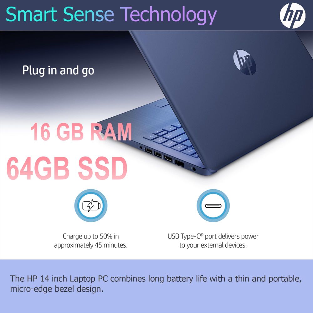 Portátil HP Ultralight Intel de 4 núcleos de 14 pulgadas, 16 GB de RAM ...