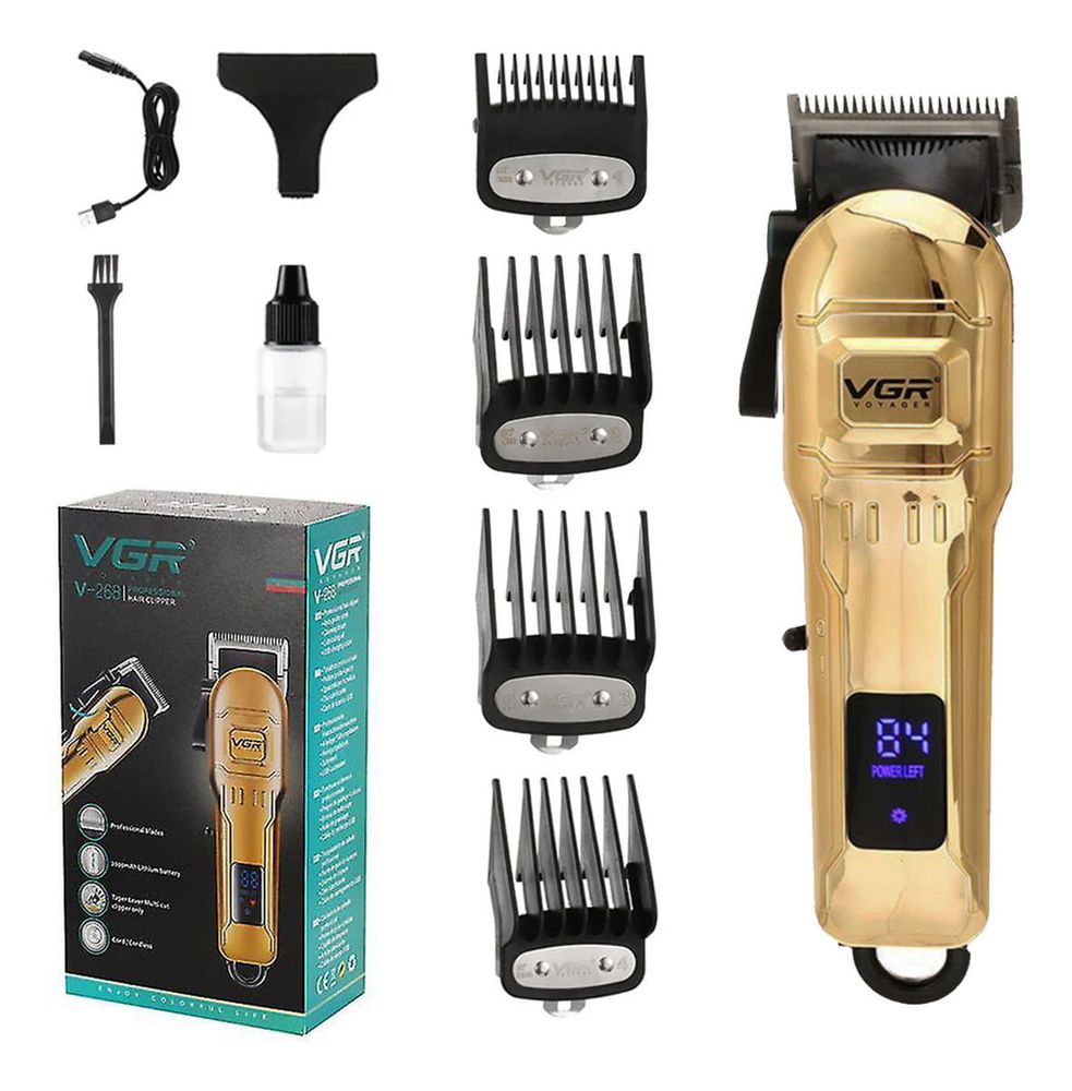 Máquina De Cortar Pelo Clipper Vgr V-268 Recargable Usb Dorado