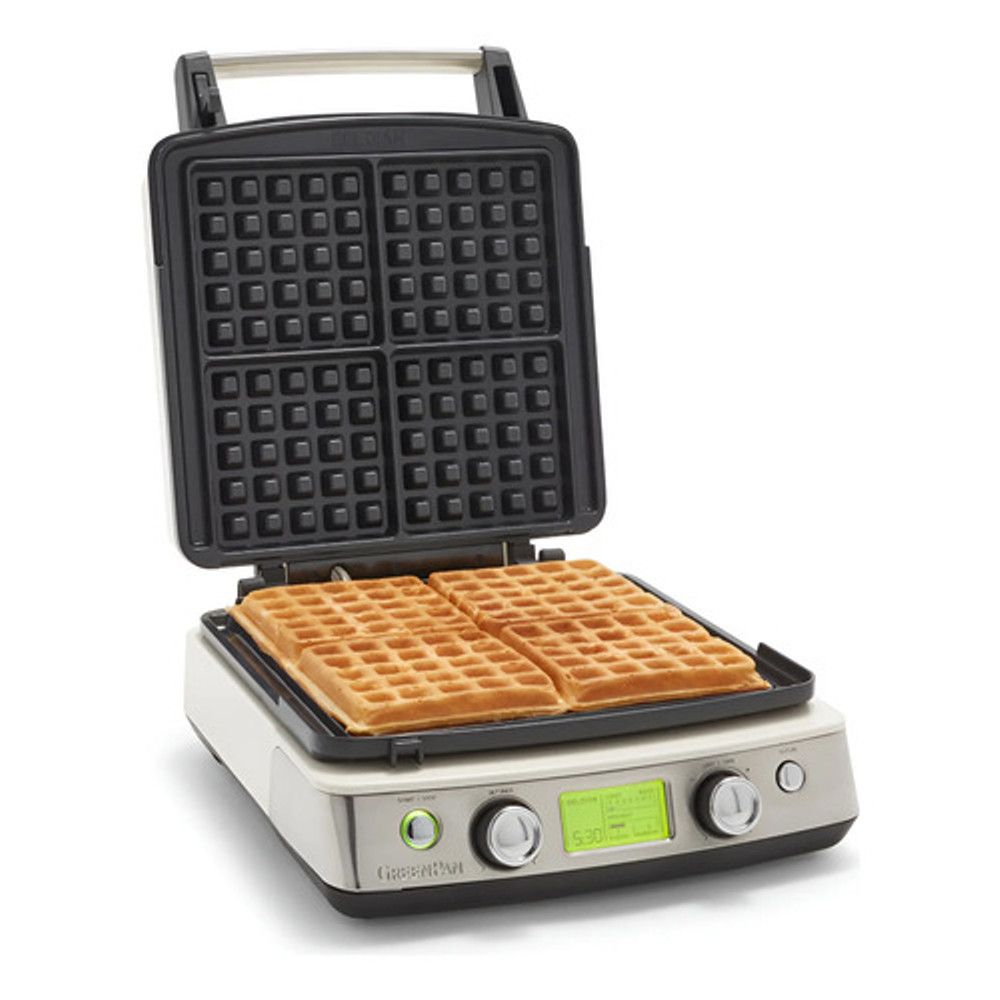 Greenpan Elite Máquina De Waffles Belga Y Clásica 4 Cuadra Crema Blanco