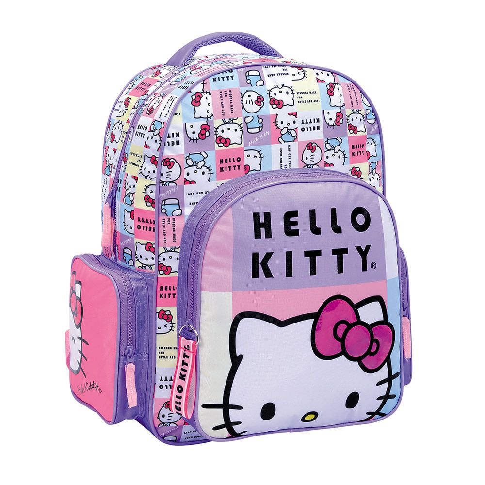 Mochila Hello Kitty 43cm Espalda Cuadrille