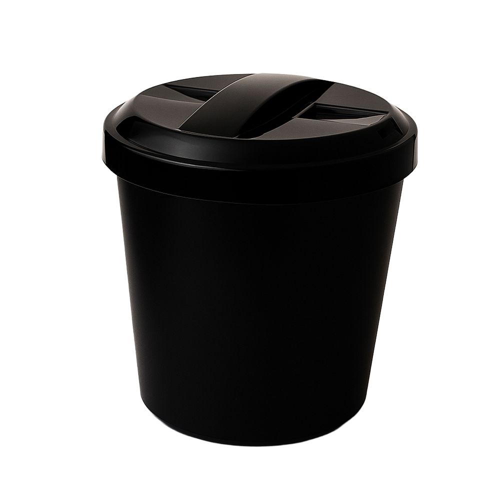 Tacho de Basura Tapa Plana 12 Lts Negro - Colombraro