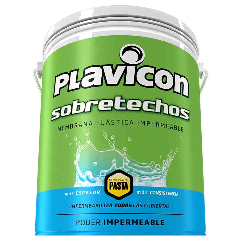 Plavicon Sobretechos Membrana Impermeable Elástica 20 Kg Blanco