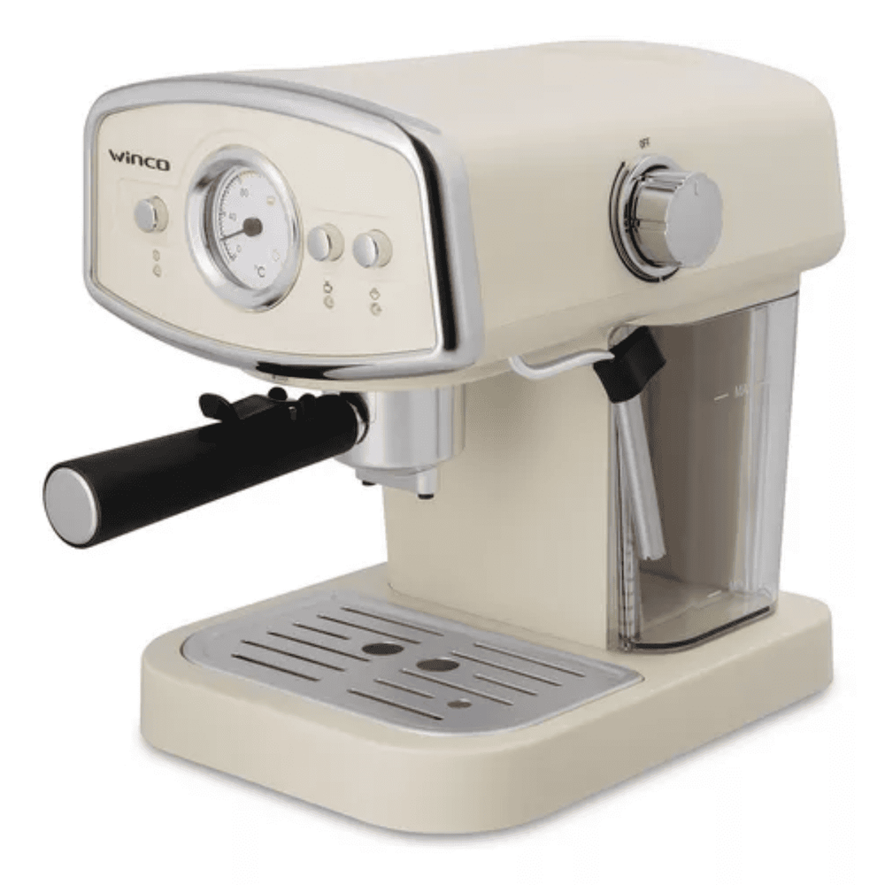 Cafetera Expresso Automática Con Espumador De Leche 1050W Blanca Winco ...