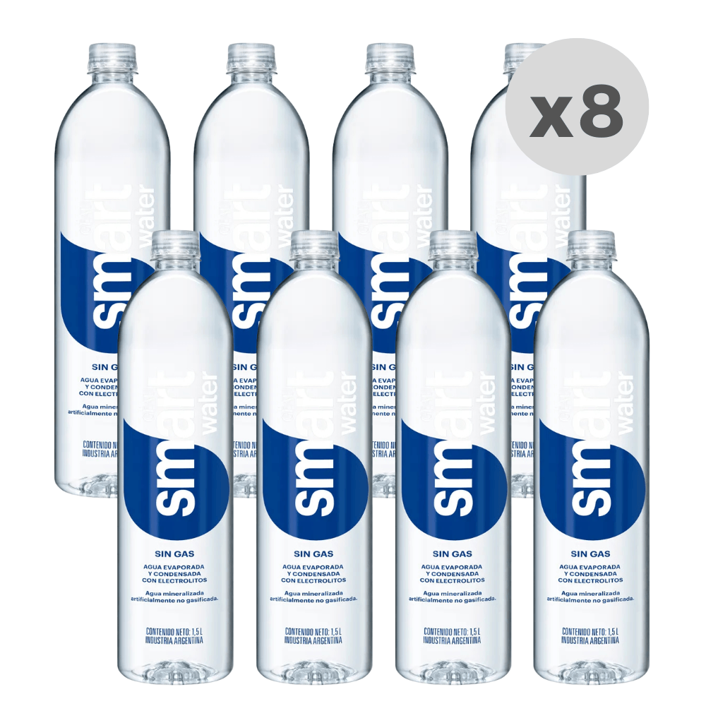 Agua Mineral Smartwater sin gas Botella 1,5L x8