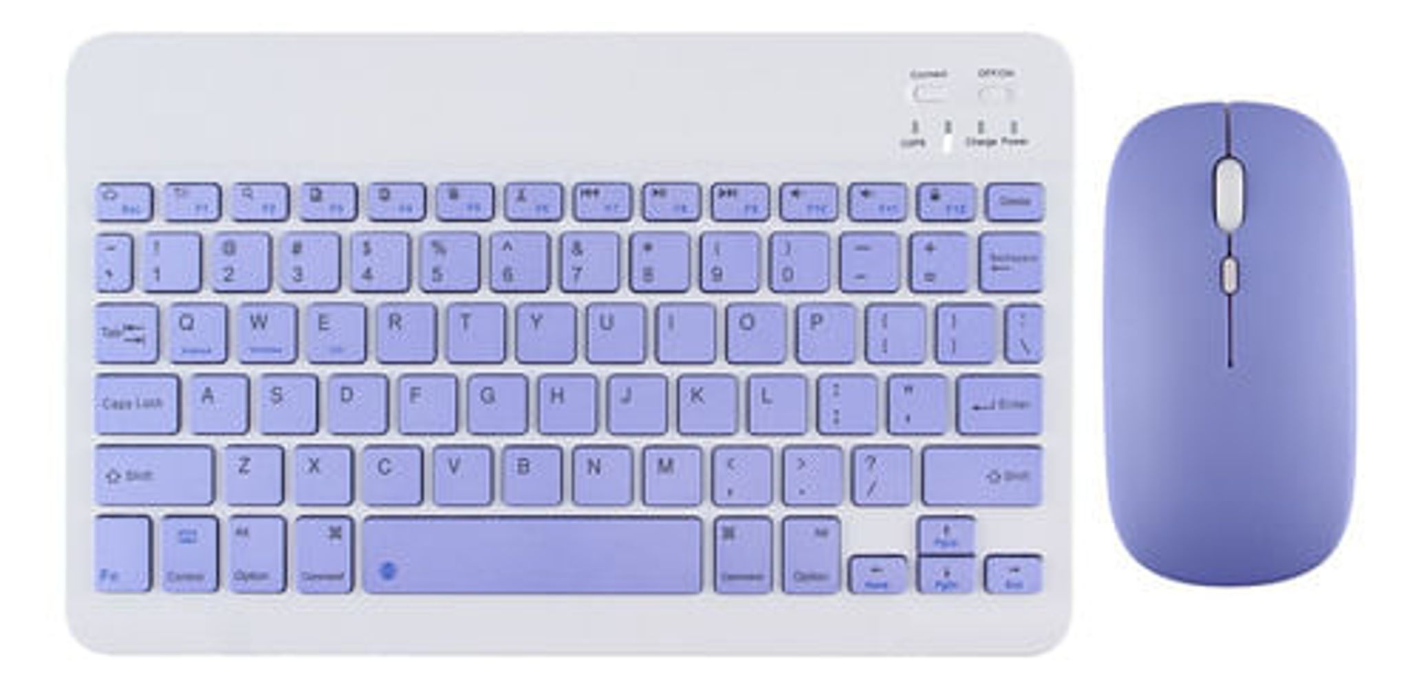 Kit Teclado Y Mouse Bluetooth Recargable Color Lila