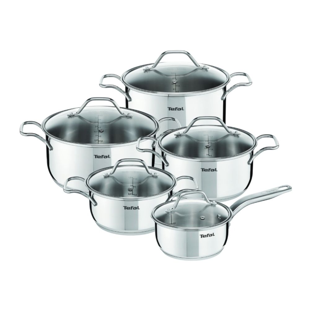 Set de 10 Piezas Tefal Intuition (cacerola C/tapa 16cm, Ollas C/tapa 18 ...