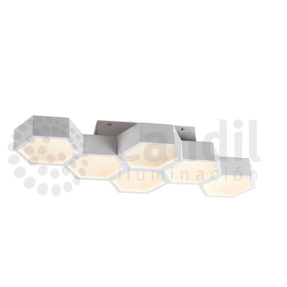 Plafon 6 Luces Led Panal 36W 64CM 220V Blanco