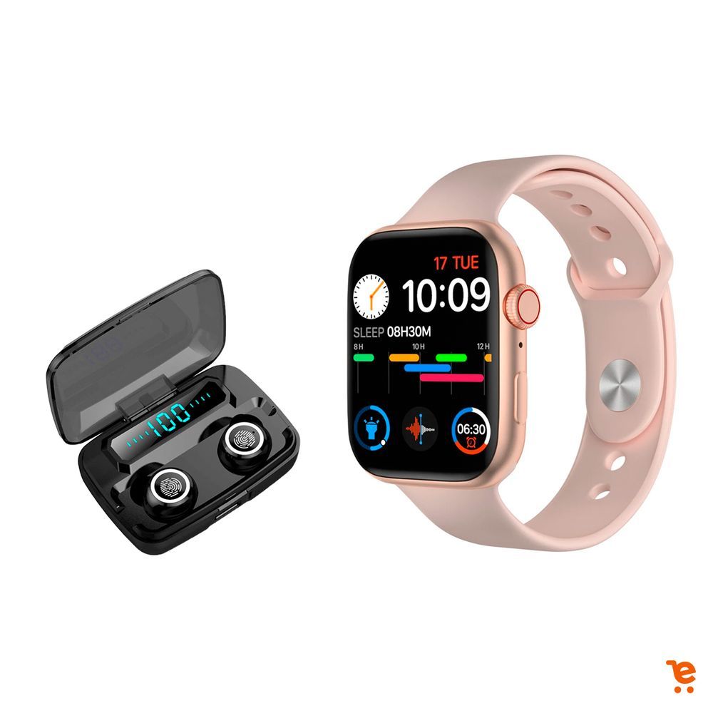 Smartwatch Reloj Fk78 Gold Doble Malla +auricular Inalambrico M11